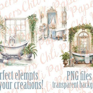 Bathroom Watercolor Clipart,bathtub Clipart,bathroom Interior,bath ...