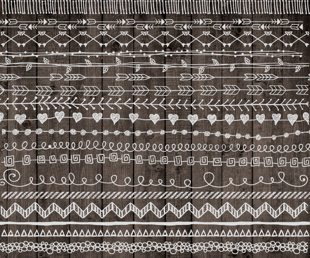 Chalk Border Clipart: "chalk DOODLE Borders" Hand Drawn Clipart Doodle ...