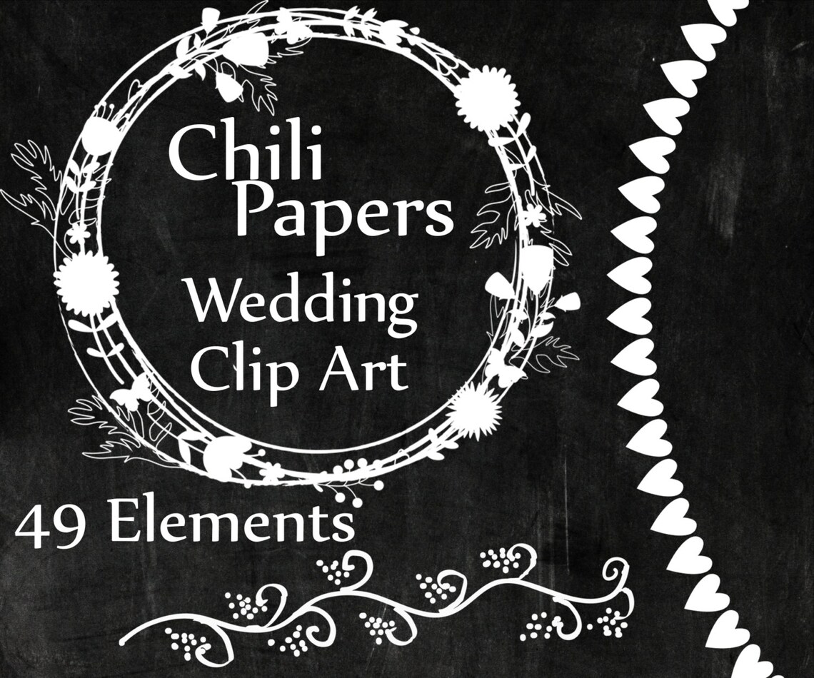 Chalkboard Wedding Clipart: wedding CLIP Art - Etsy