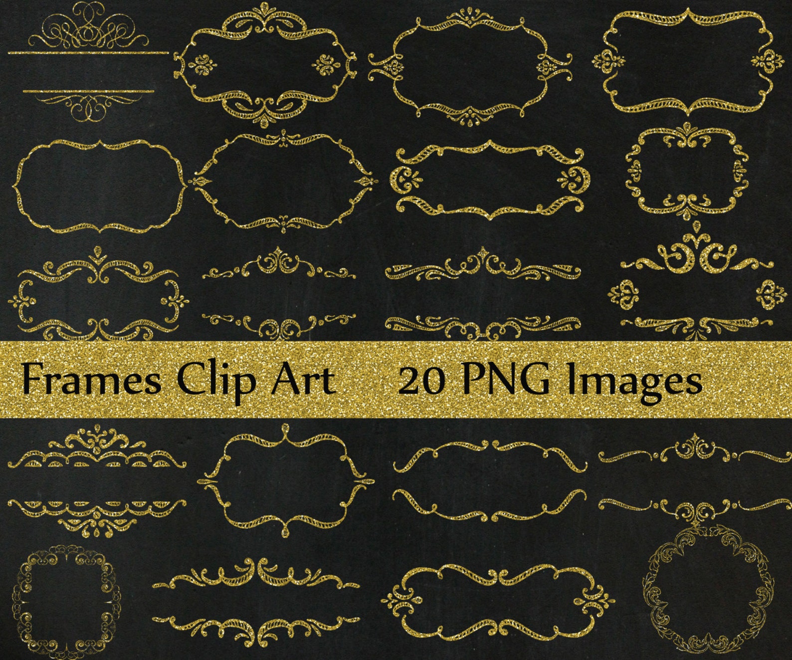 Gold Frame Clipart: "frame CLIP Art" Vintage Frames Wedding Frames ...