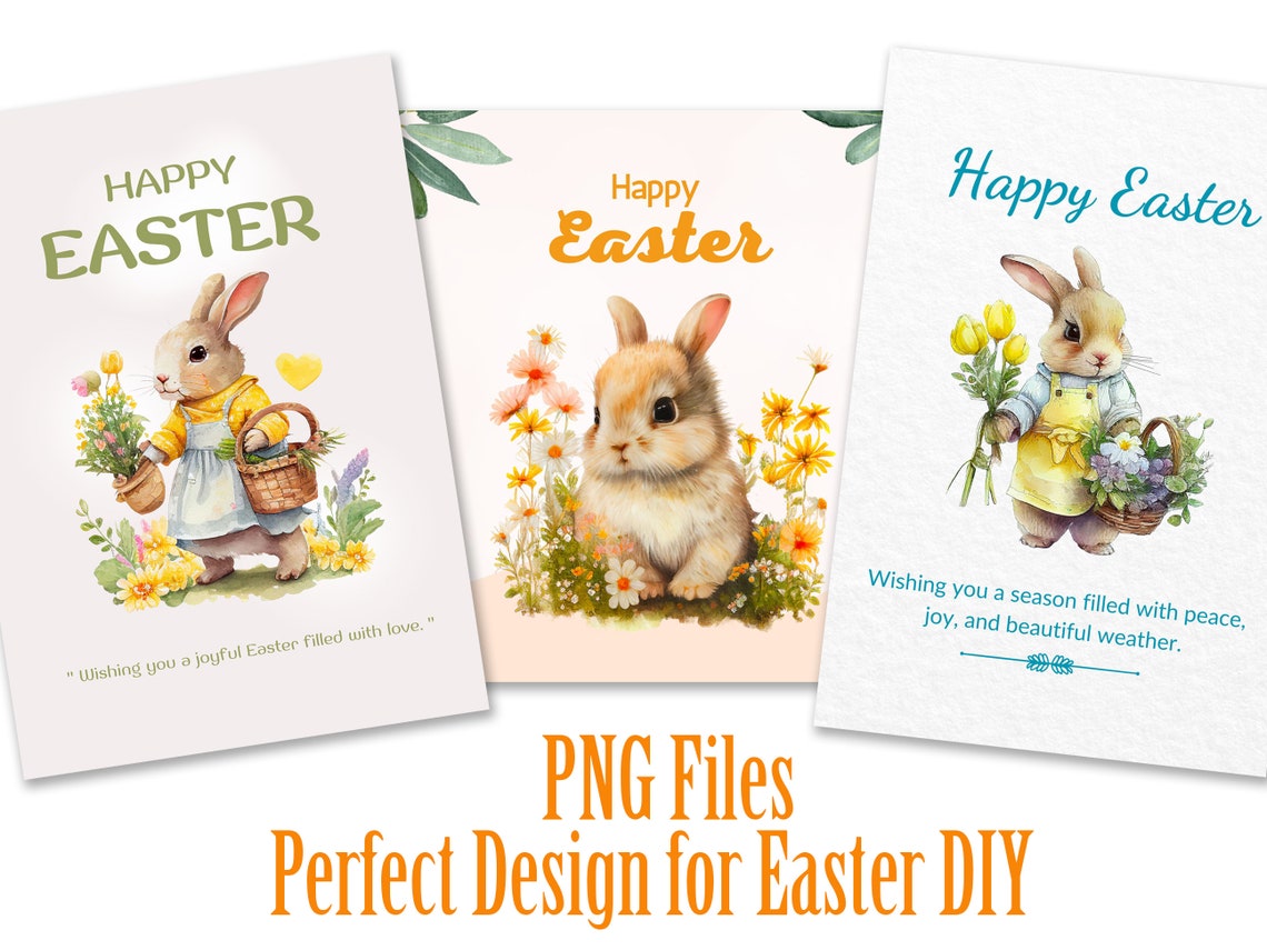 Easter Bunnies Watercolor Clipart,floral Bunnies Clipart,animals ...