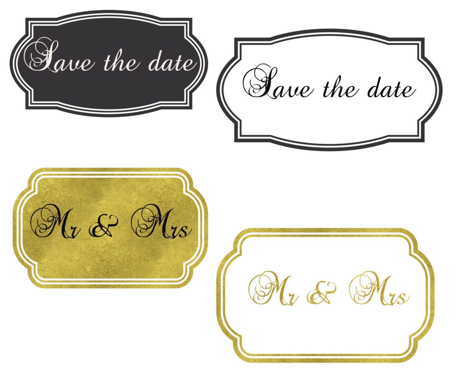 Gold Frames Clip Art: frames Clipart Black Frames - Etsy