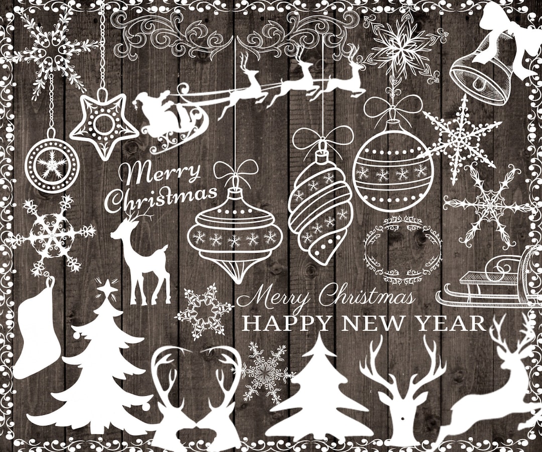 Chalkboard Christmas Clipart: "christmas CLIP Art" Snowflake Clipart ...