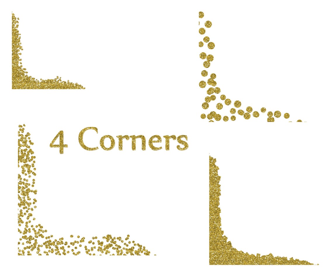 Gold Confetti Frames: gold Frames Gold Glitter | Etsy