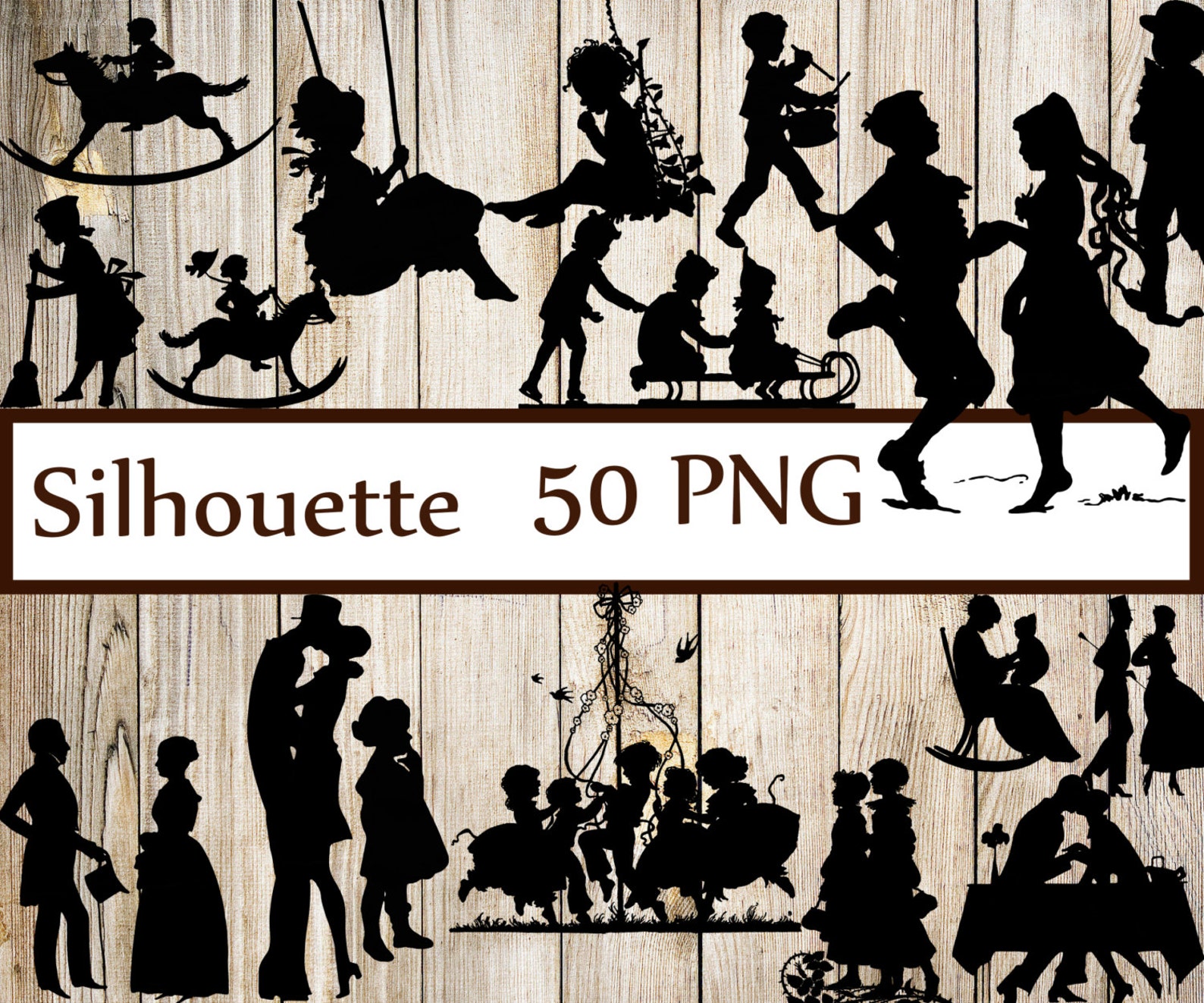 Vintage Silhouettes Clipart: silhouettes CLIP Art | Etsy Canada