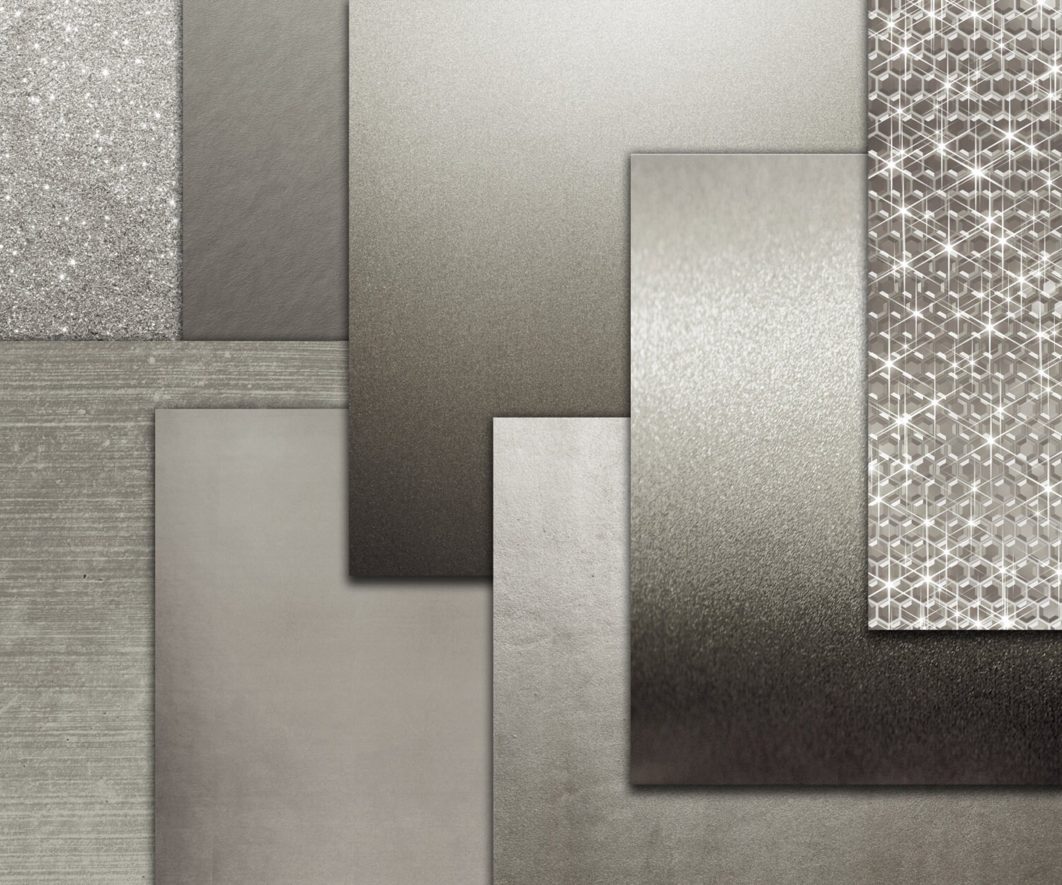 Silver Digital Paper: silver FOIL Papers Platinum | Etsy