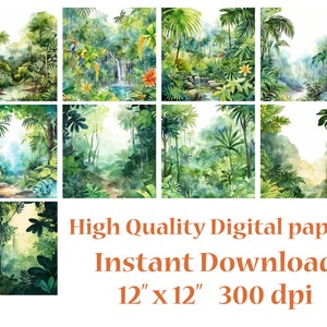 Jungle Digital Papers,rainforest Digital Paper,tropical Digital Paper ...