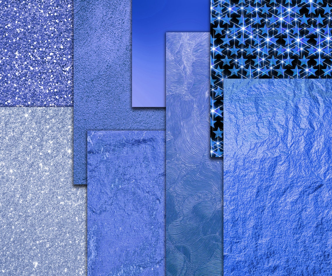 Blue Metallic Digital Papers: blue GLITTER Papers | Etsy