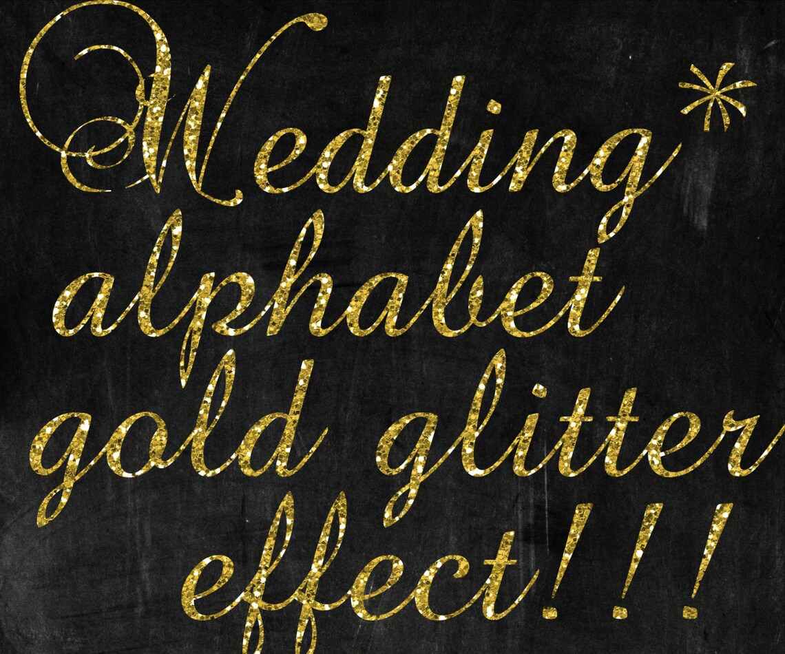 Gold Glitter Alphabet Clipart:glitter Alphabet - Etsy