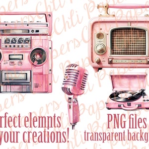 Retro Music Clipart,vintage Music, Retro Vibes,radio Boombox,retro ...