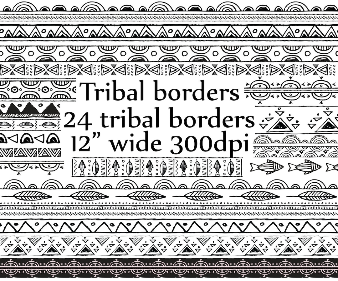 Tribal Border Clipart: "tribal CLIP Art" Doodle Tribal Border Tribal ...