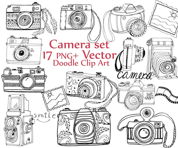 Doodle Camera clipart: CAMERA CLIP ART camera | Etsy