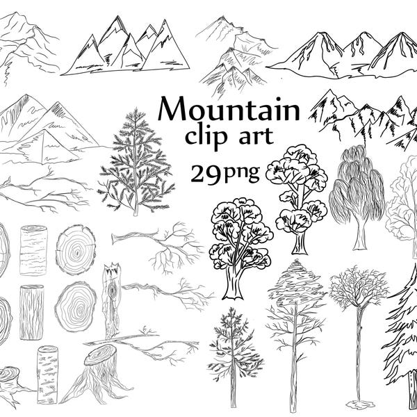 Mountain Clip Art - Etsy