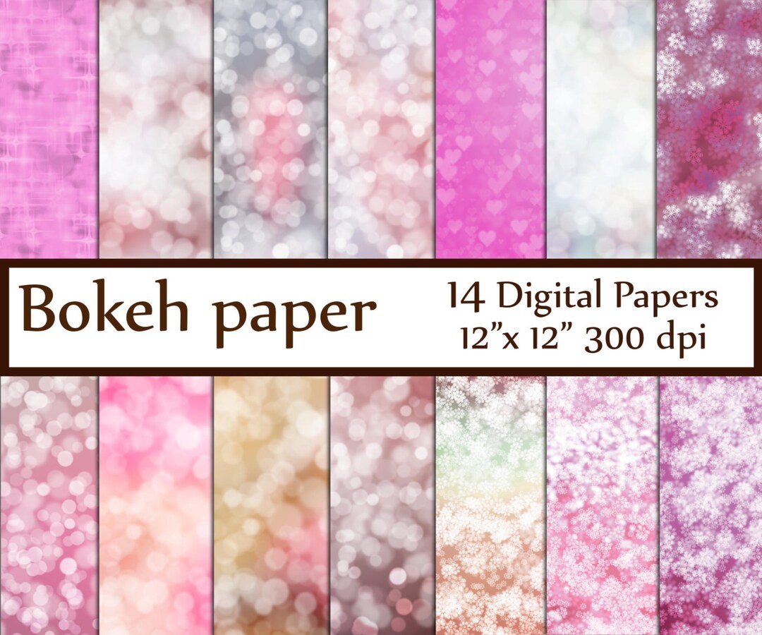 Bokeh Digital Paper:bokeh Paper Pink Bokeh Paper Pink Party Decor Bokeh ...