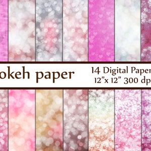 Bokeh Digital Paper:bokeh Paper Pink Bokeh Paper Pink Party Decor Bokeh ...