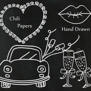 Doodle Chalkboard Wedding Clipart: "wedding CLIP Art" Bridal Clipart ...