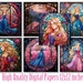 Sleeping Beauty Digital Papers,stained Glass Digital Papers,stained ...