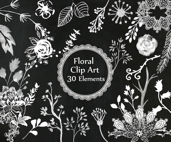 Chalkboard Wedding Clip Art Buy Chalkboard Laurels, Wreaths, Banners,