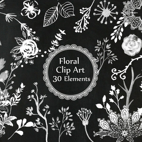 Chalkboard Flowers - Etsy