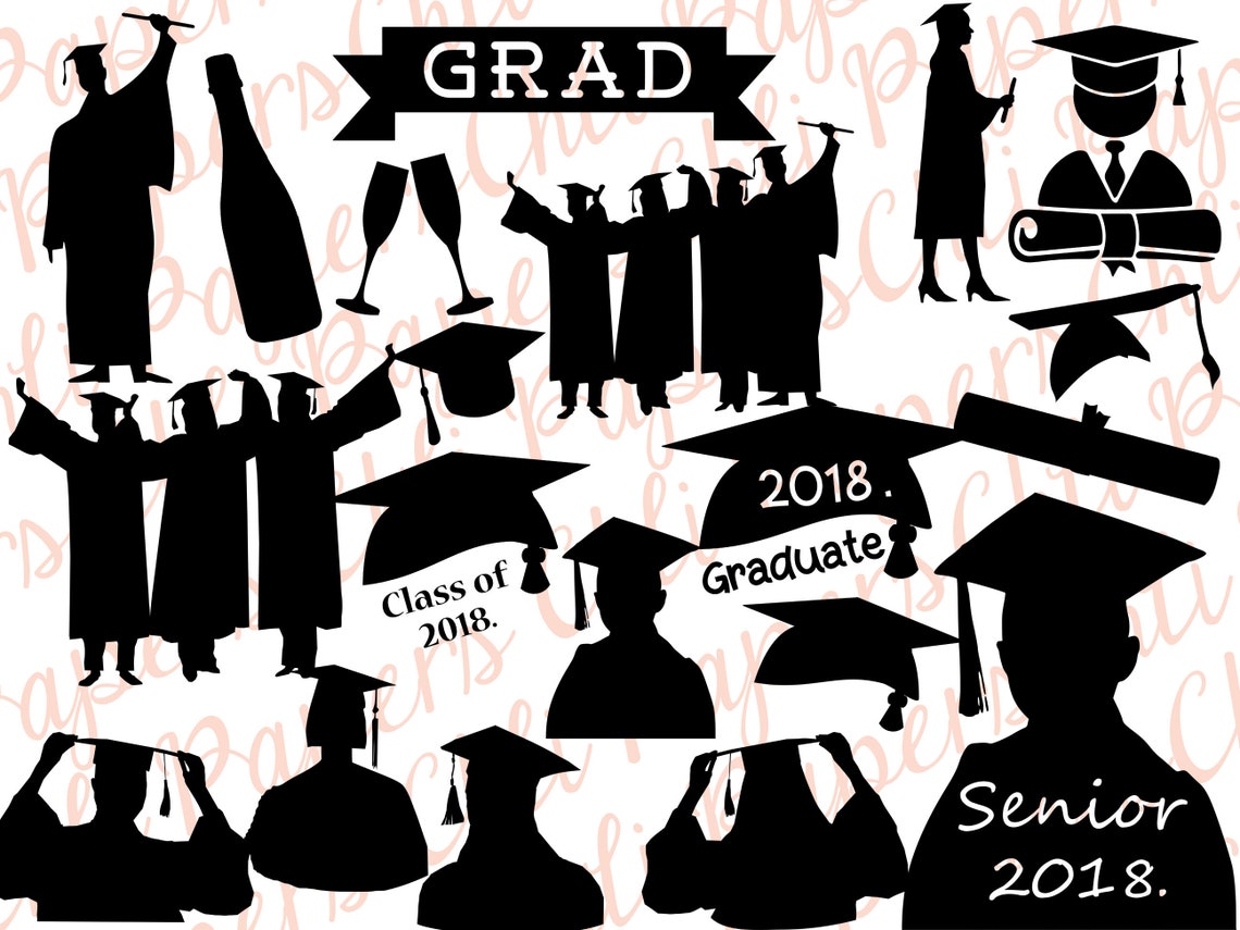 Graduation Silhouette Svg,graduation Cut File,class of 2018,graduation ...
