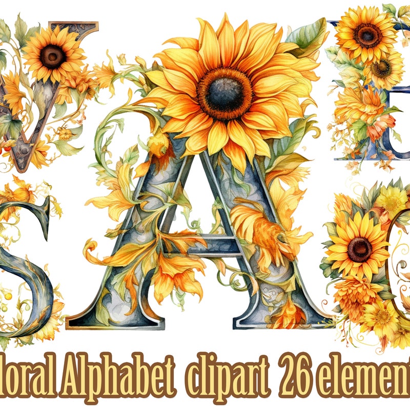 Sunflower Monogram - Etsy