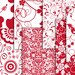 Red Floral Digital Paper: "floral Papers" Floral Backgrounds Flower ...