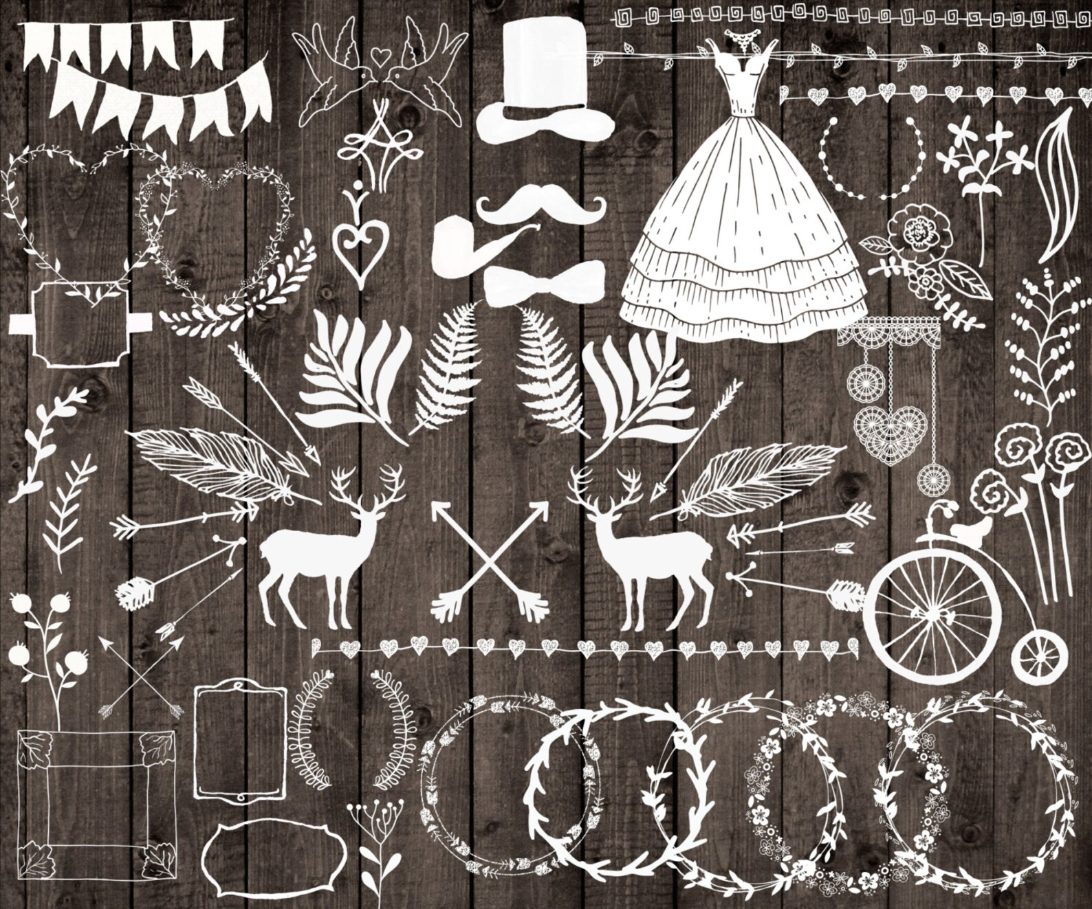 Chalkboard Wedding Clipart: wedding CLIP Art | Etsy