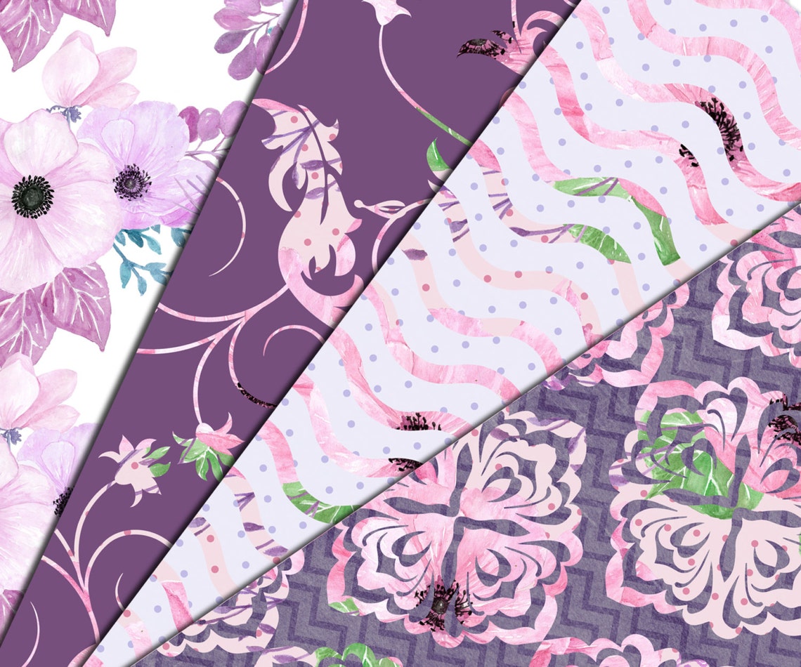 Floral Digital Paper Pack: floral Papers Floral | Etsy
