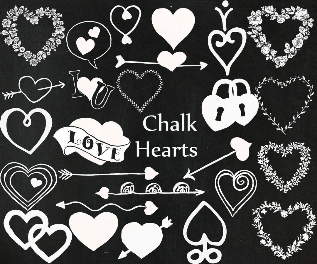 Chalkboard Hearts Clipart: hearts CLIP Art Wedding Clipart Love Clipart ...