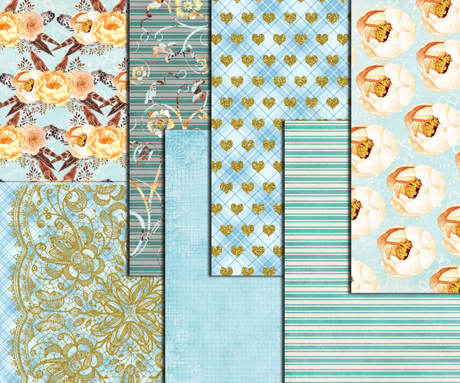 Peony Flower Digital Paper Pack: floral Papers - Etsy