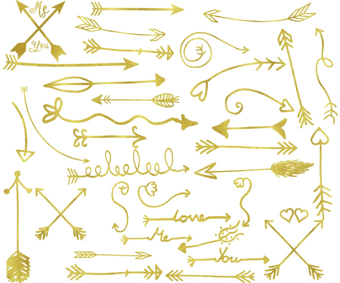 Gold Arrow Clip Art: arrow Clipart Gold Arrow - Etsy