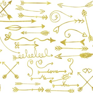 Gold Arrow Clip Art: "arrow Clipart" Gold Arrow Doodle Golden Glitter ...