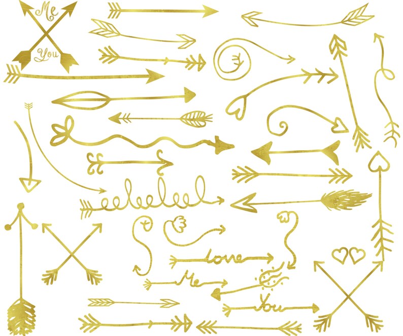Gold Arrow Clip Art: arrow Clipart Gold Arrow - Etsy