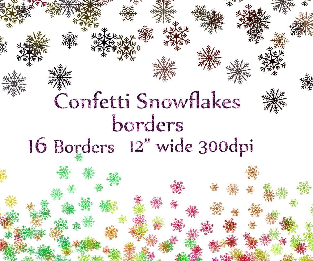 Snowflake Confetti Clipart: "christmas Confetti" Snowflake Overlay ...