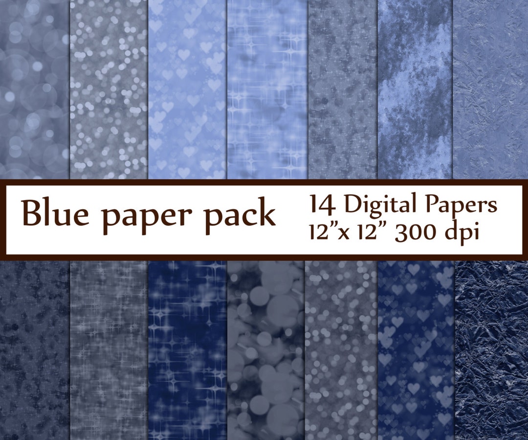 Blue Digital Paper:blue BOKEH Paper Night Sky Paper Blue Party Decor ...