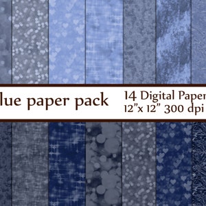 Blue Digital Paper:"blue BOKEH Paper" Night Sky Paper Blue Party Decor ...