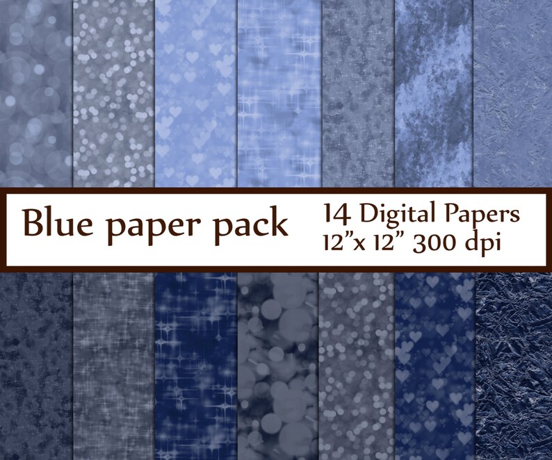 Blue digital paper:BLUE BOKEH PAPER Night Sky | Etsy