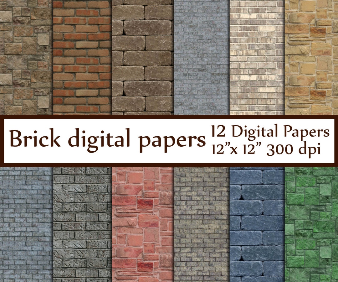 Brick Digital Paper: "brick Textures" Digital Brick Wall Brick Wall ...