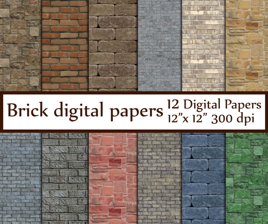 Brick Digital Paper: brick Textures Digital Brick - Etsy