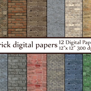 Brick Digital Paper: "brick Textures" Digital Brick Wall Brick Wall ...
