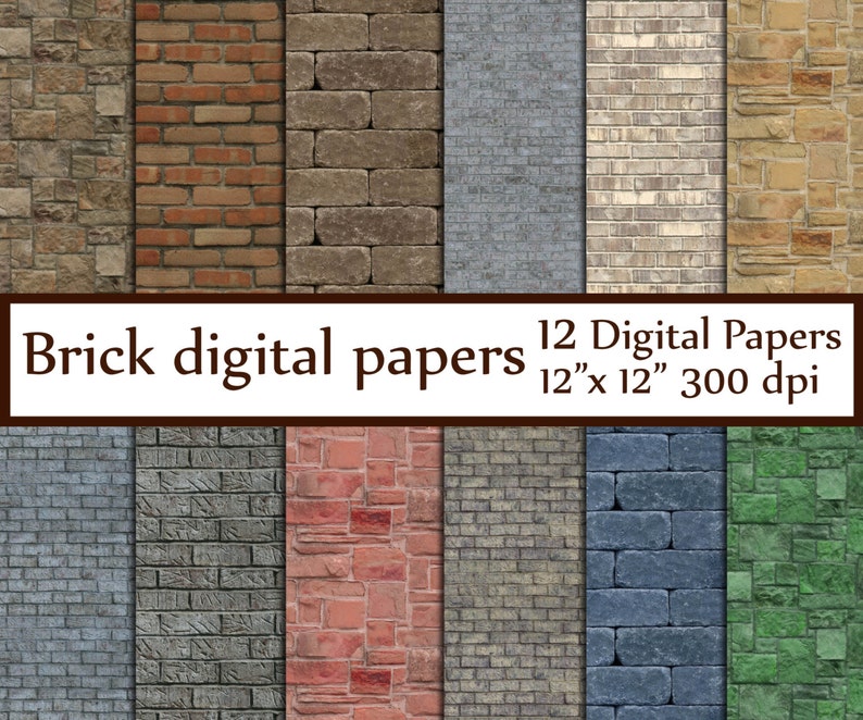 Brick Digital Paper: brick Textures Digital Brick - Etsy