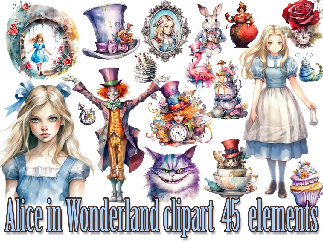 Alice in Wonderland Clipart,fantasy Clipart,fairytale Clipart,mad ...