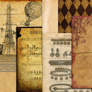 Antique Digital Paper Pack: "vintage Paper" Ephemera Papers Vintage ...