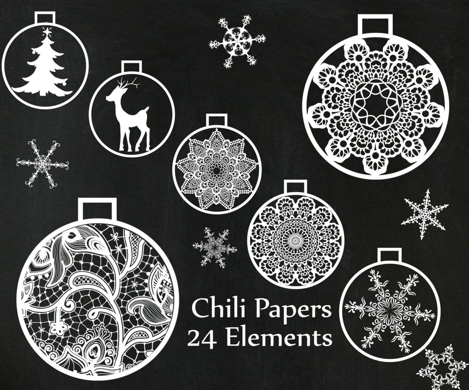 Chalkboard Christmas Clipart: christmas CLIP Art - Etsy