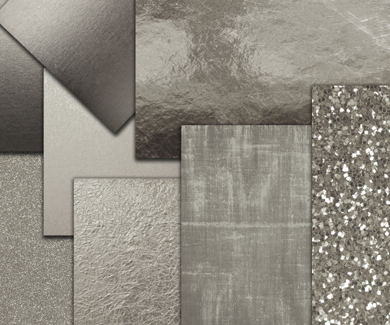 Silver Digital Paper: silver FOIL Papers Platinum - Etsy