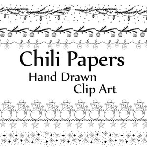 Christmas Doodle Border Clipart: "borders CLIP Art" Christmas Banner ...