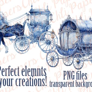 Watercolor Carriage Clipart,princess Carriage,fairy Tale Carriage ...