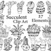 Succulent Clipart: CACTUS CLIPART Doodle Cactus | Etsy