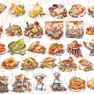 Watercolor Mexican Food Clipart,mexican Clipart,mexican Fiesta,taco ...