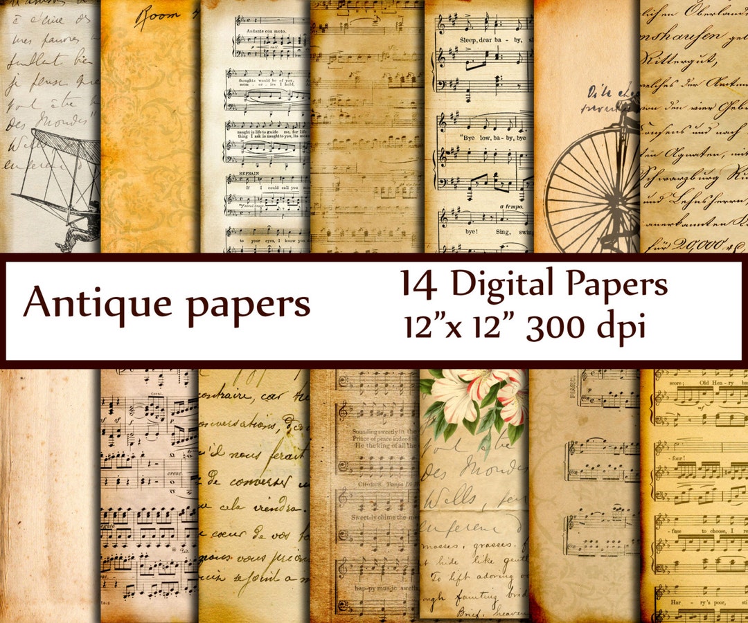 Antique Digital Papers: "vintage Paper" Ephemera Papers Decoupage ...
